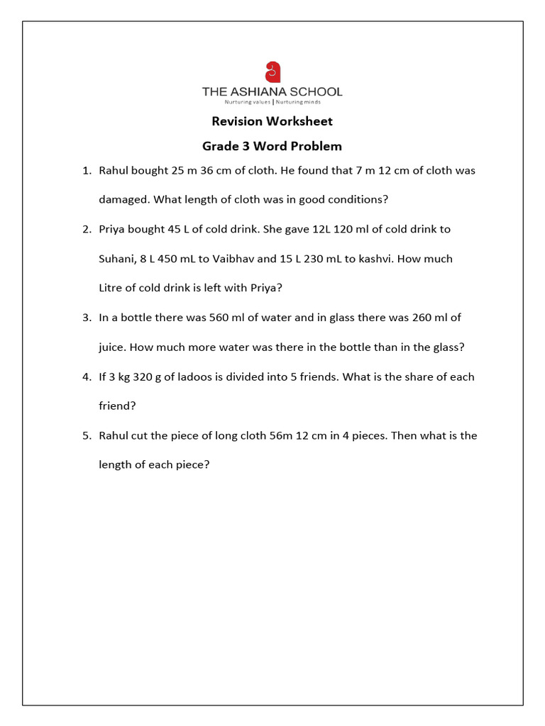 Revision Worksheet 1-Converted | PDF Revision Worksheet 1-Converted | PDF