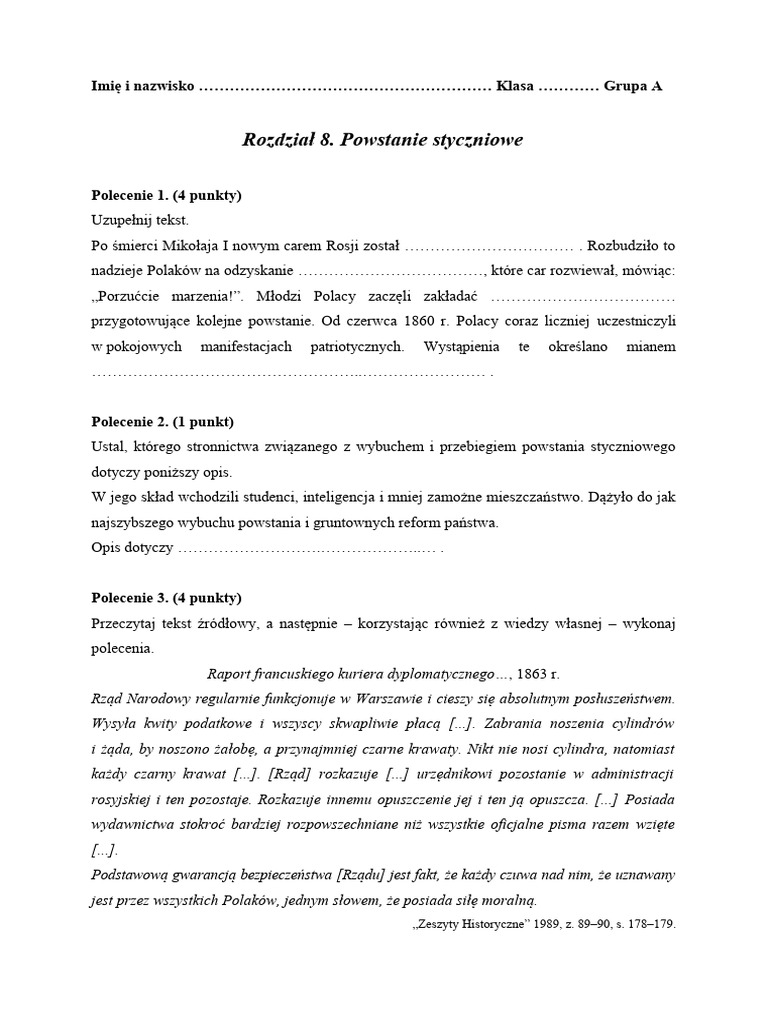 h7p Kartkowka R 8 | PDF