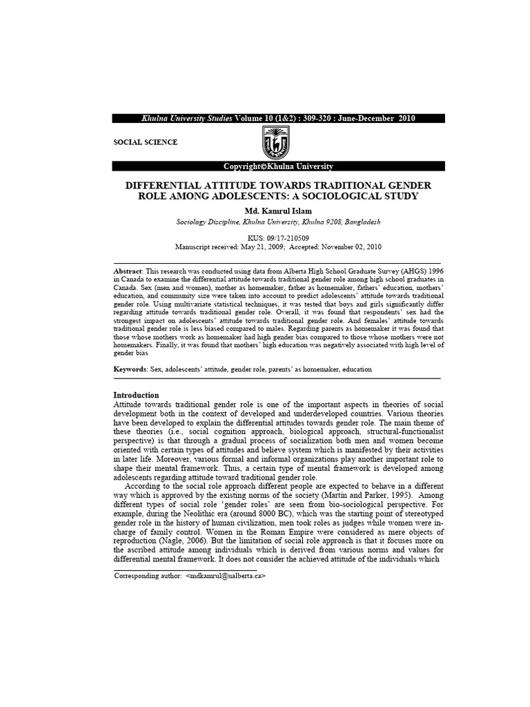 full_text | PDF | Gender Role | Gender