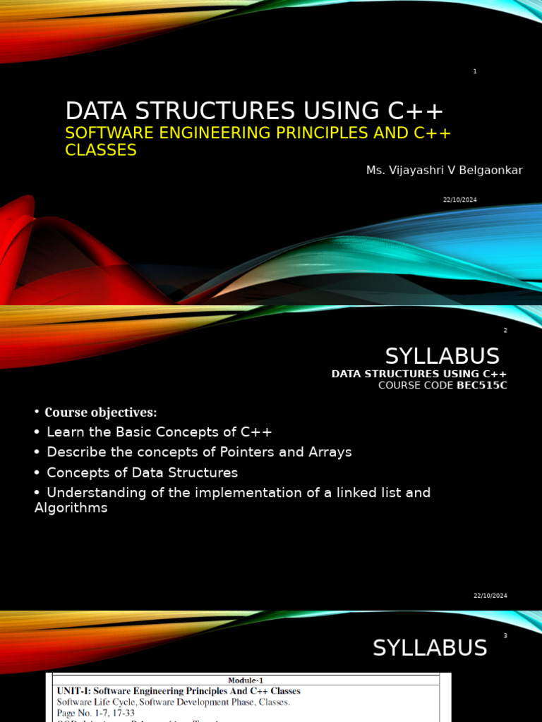 Data Structures- Module 1 | PDF | Class (Computer Programming) | C++