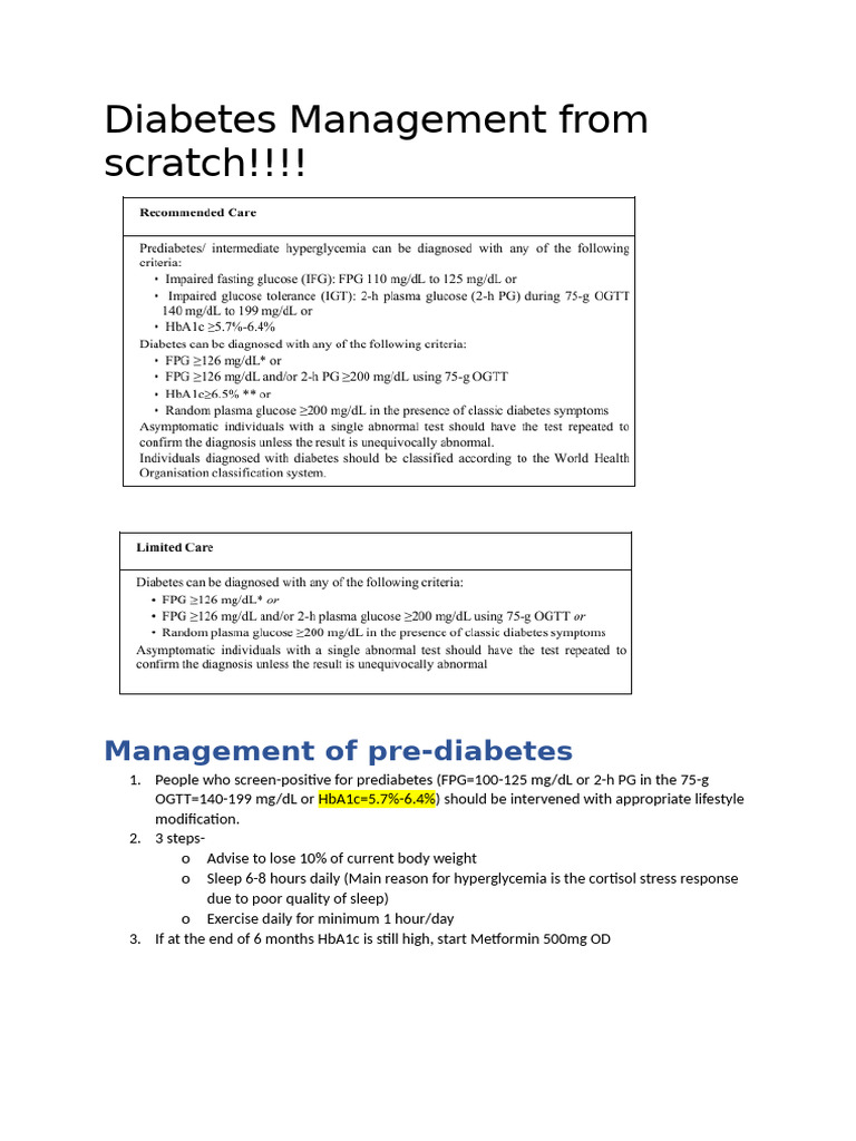 Diabetes Management Protocols Explained | PDF | Human Diseases And ...