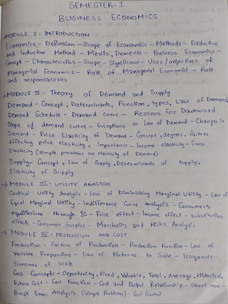 Economics Module 1 | PDF | Demand | Economics