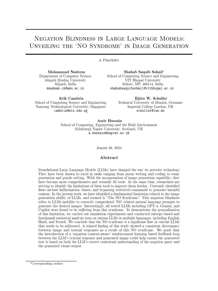 Negation Blindness in LLMs Explained | PDF | Accuracy And Precision | P Value