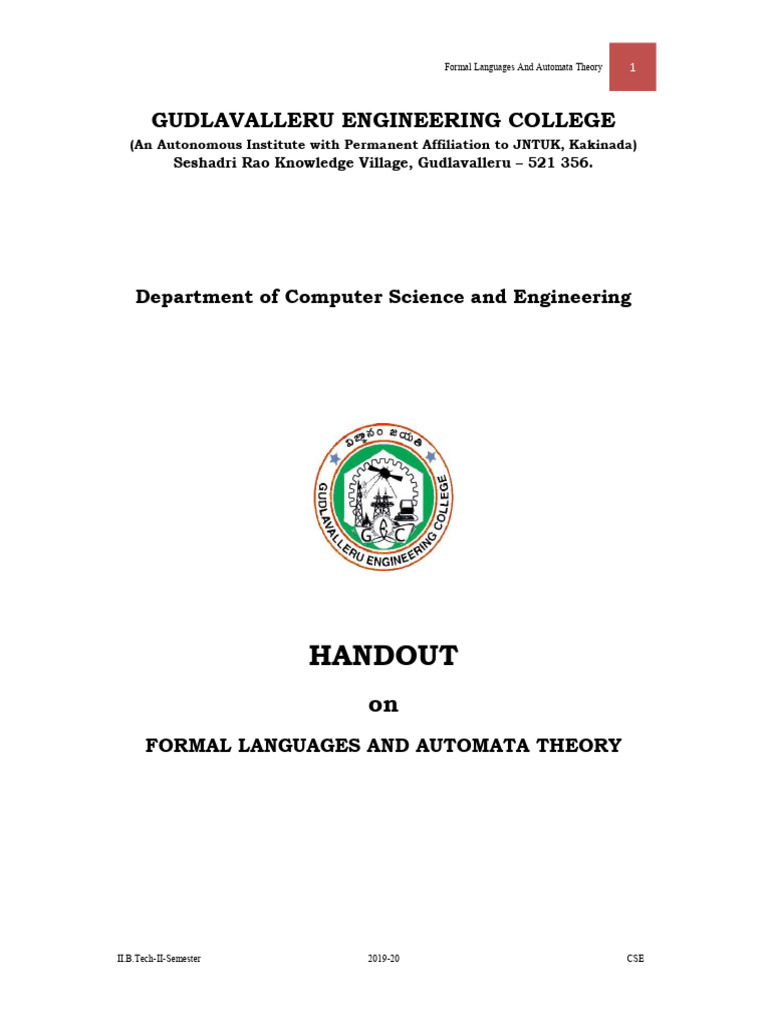 Unit I Flat LM Cse | PDF | Automata Theory | Metalogic
