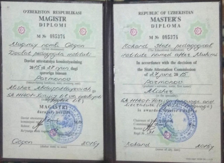 Diplom (Magistr) | PDF