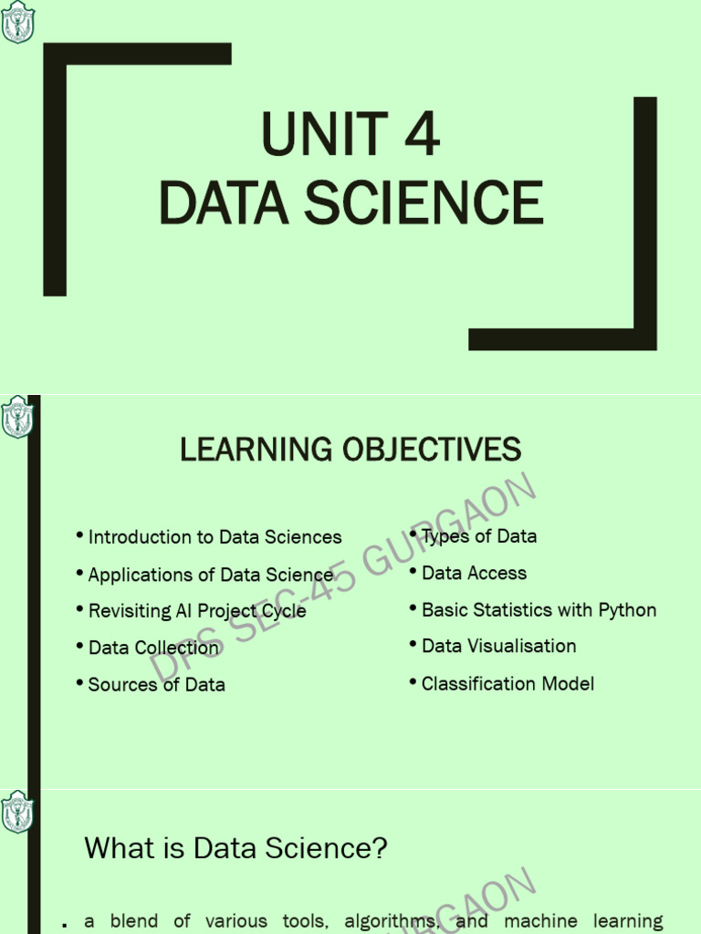 UNIT 4 - Data Science-Edited | PDF | Information Science