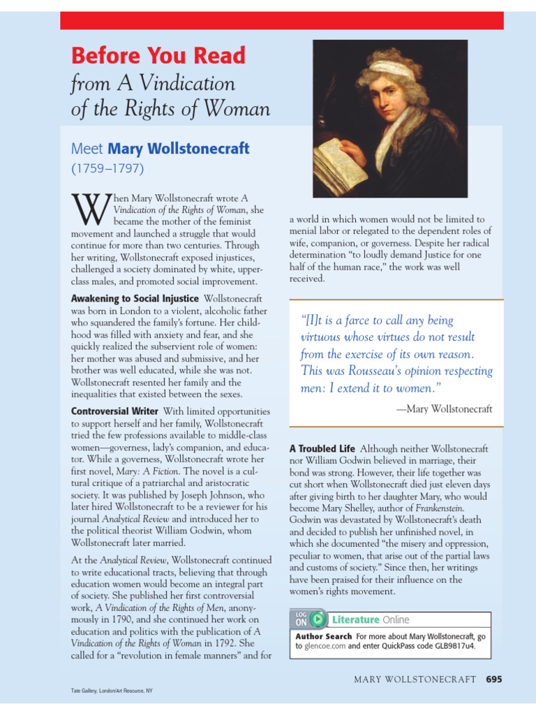 Vindication For The Rights of Women | PDF | Mary Wollstonecraft | A ...