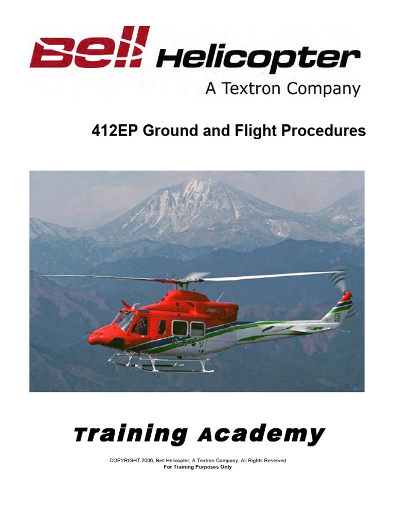 01 - Bell Academy 412ep Training Manual | PDF | Helicopter Rotor ...