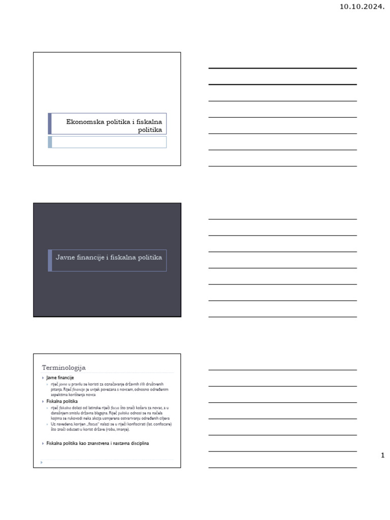 Ekonomska Politika I Fiskalna Politika | PDF