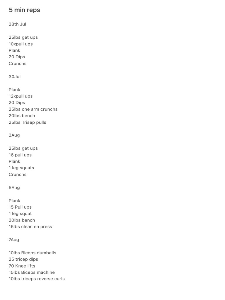 5 Min Reps | PDF