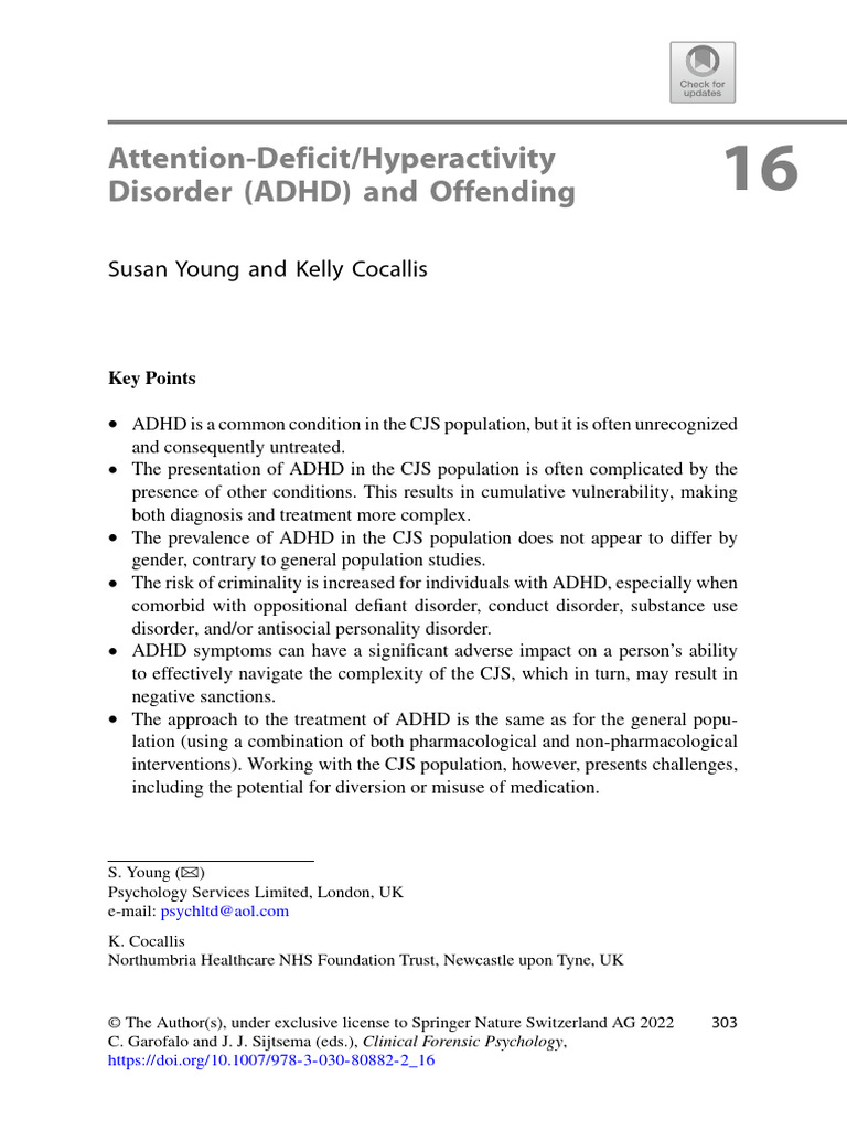 ADHD in the Criminal Justice System | PDF | Attention Deficit ...