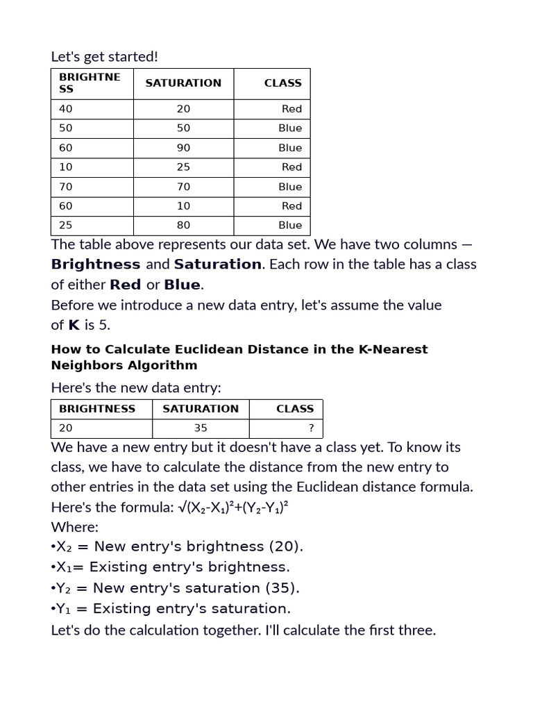 Knn example | PDF | Algorithms | Applied Mathematics Knn example | PDF | Algorithms | Applied Mathematics