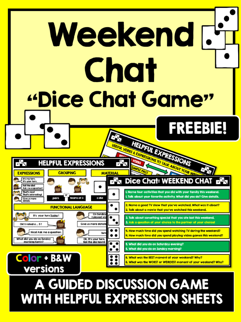 Weekend Dice Chat Game Guide | PDF | Human Communication | Linguistics