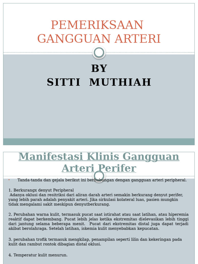 Pemeriksaan Gangguan Arteri (Stm) | PDF