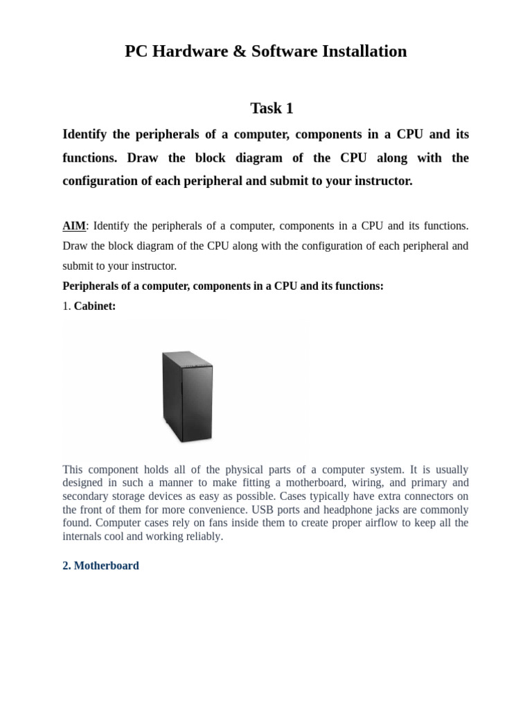 Task 1 | PDF | Computer Data Storage | Random Access Memory