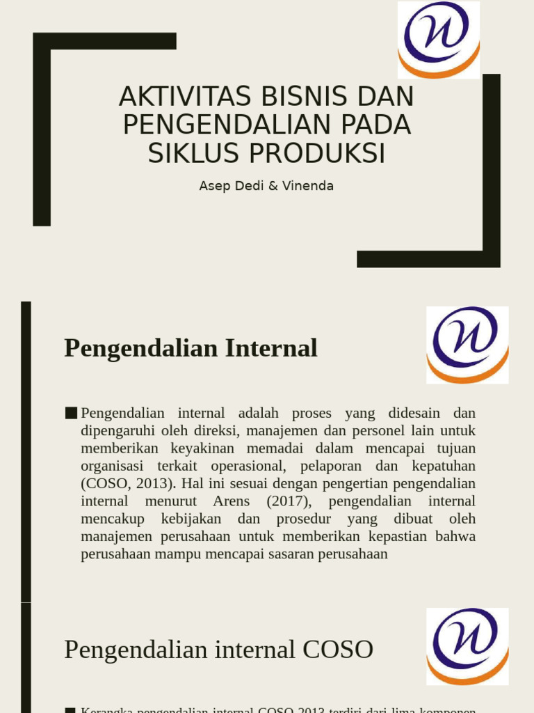 Aktivitas bisnis dan pengendalian pada siklus produksi | PDF