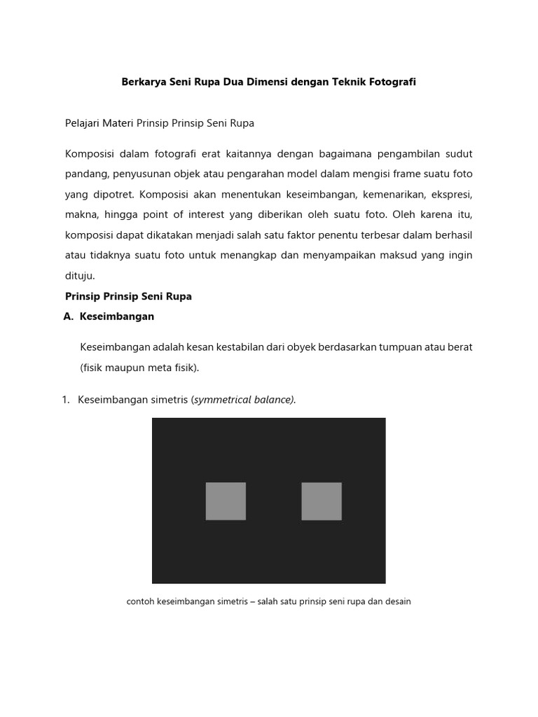 LKPD Membuat Karya Seni Rupa Dengan Teknik Fotografi | PDF