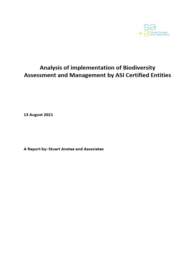 ASI Biodiversity Standard Review V3.0 Final For Distribution | PDF ...