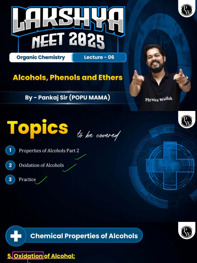 Alcohols, Phenols and Ethers 06 Class Notes | PDF