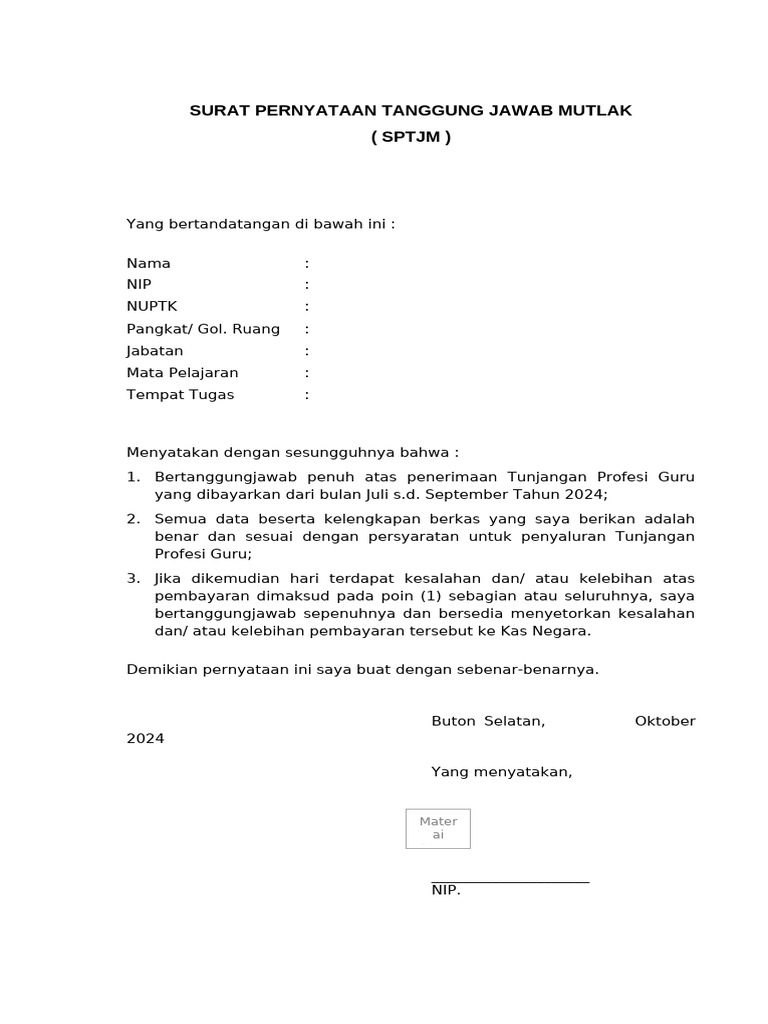 Format SPTJM TPG TW3 2024 | PDF