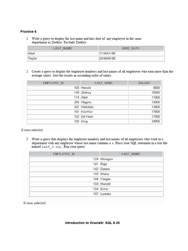 Taller VI Subconsultas | PDF