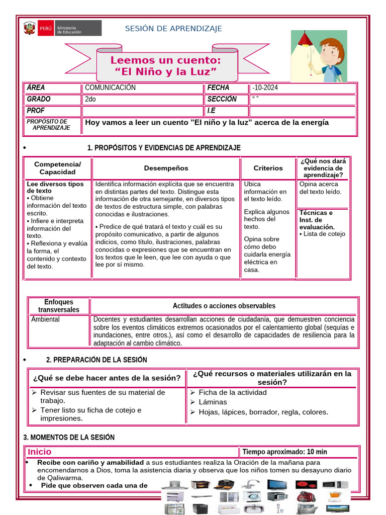 Sesiòn Leemos un cuento | PDF | Aprendizaje