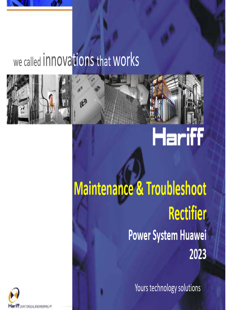 01 - Rectifier Huawei - Maintenance & Troubleshoot - TIS | PDF | Power ...