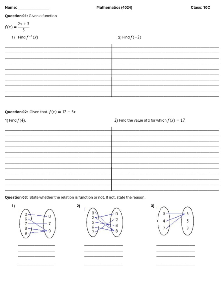 10C_friday (Functions) | PDF | Mathematical Analysis | Mathematical Logic