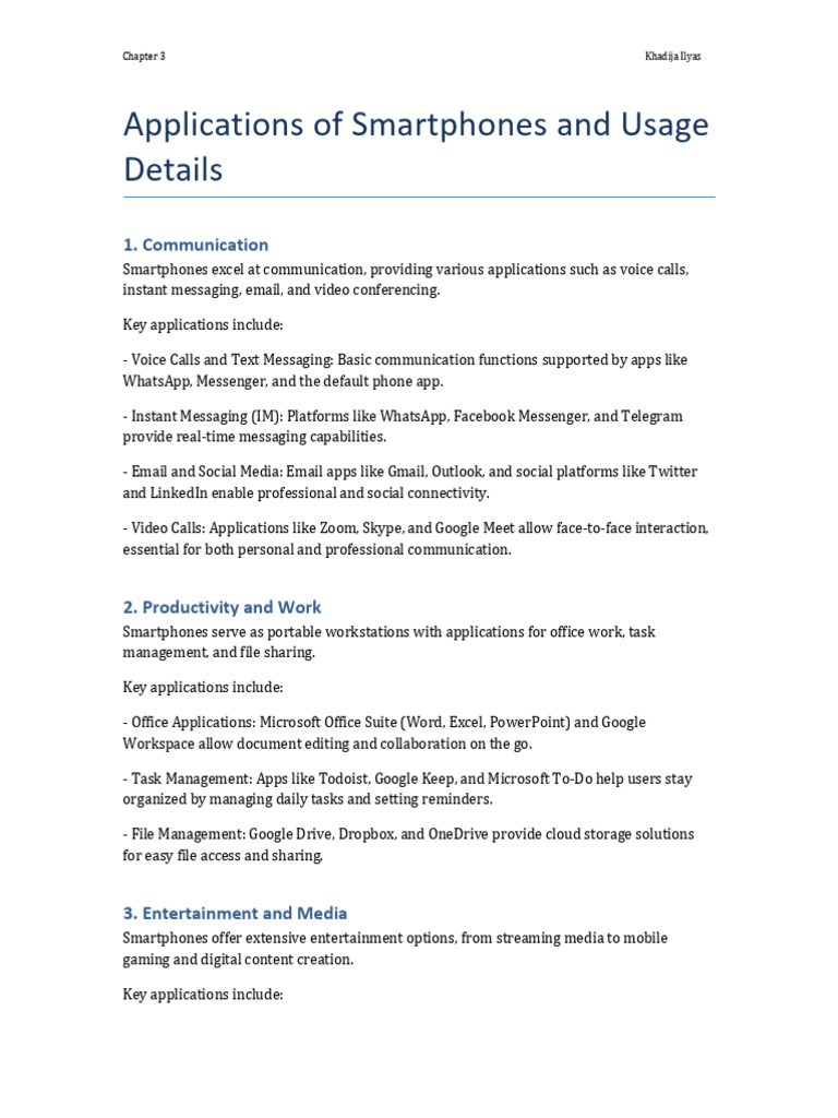 Applications of Smartphones and Usage | PDF | Computing | Software