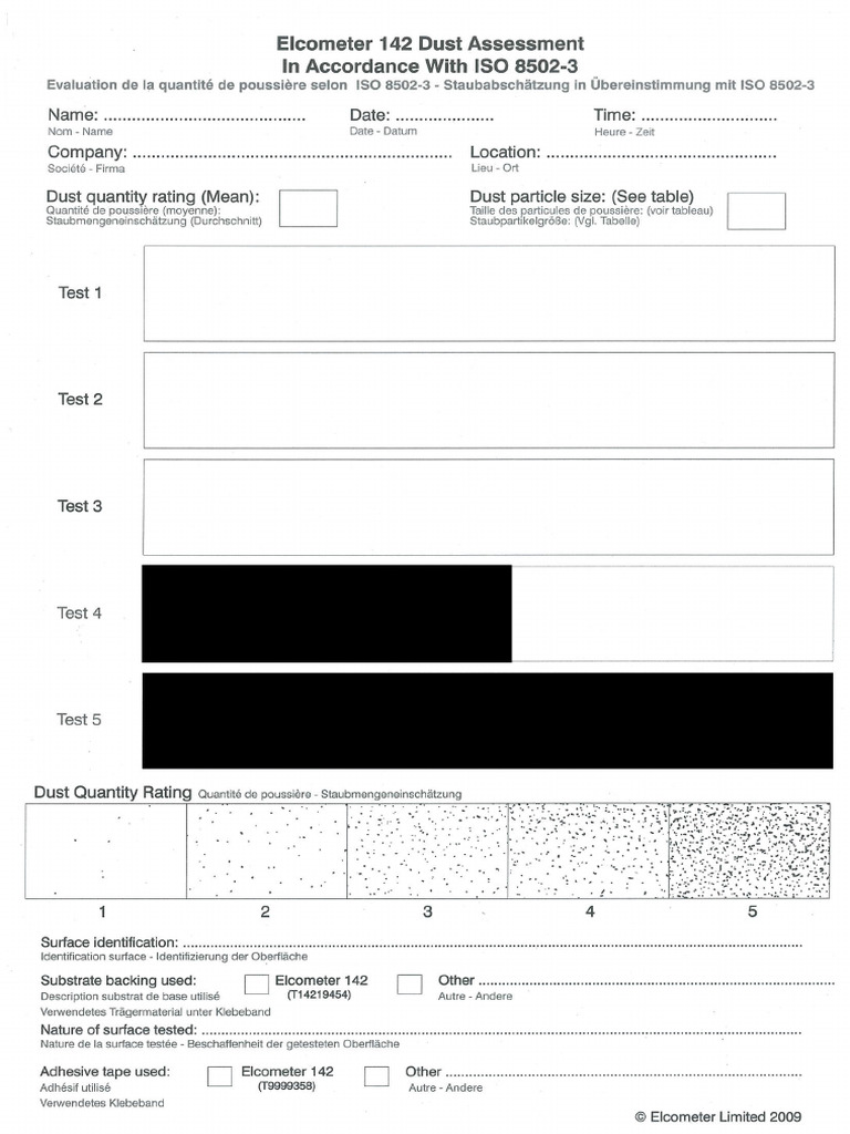 Form Dust Test (White Black) | PDF