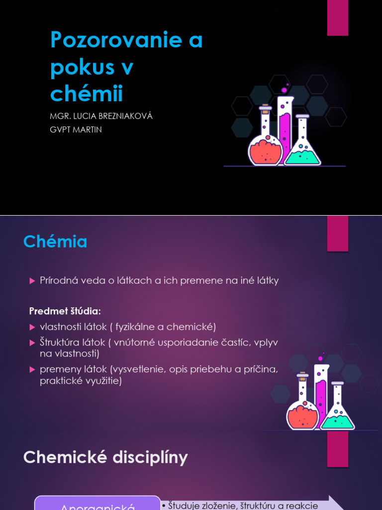 Pozorovanie A Pokus V Chemii Preze | PDF