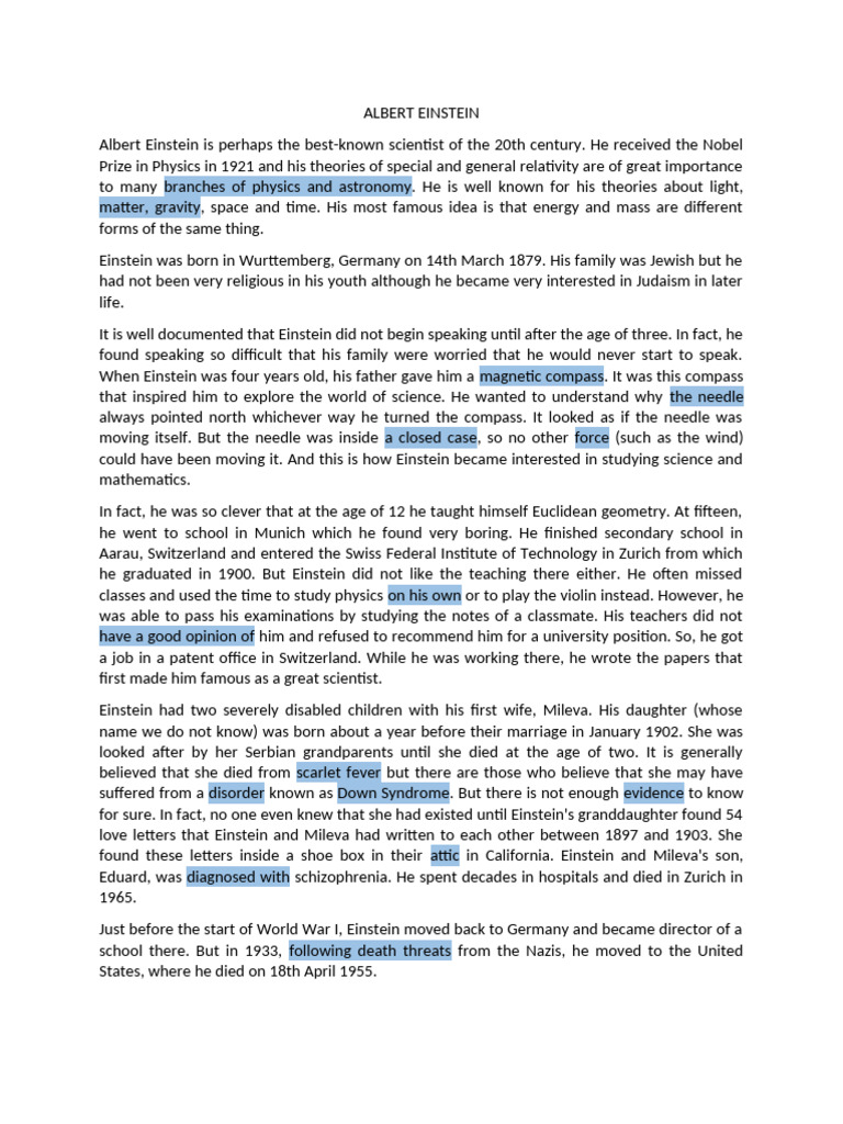 ALBERT EINSTEIN | PDF | Albert Einstein | Physics