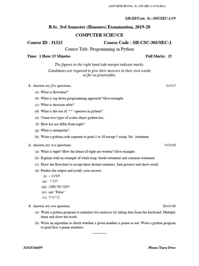 3 - Hons - Computer Science - SH - CSC - 305-Sec-1 - 1640067071468 ...