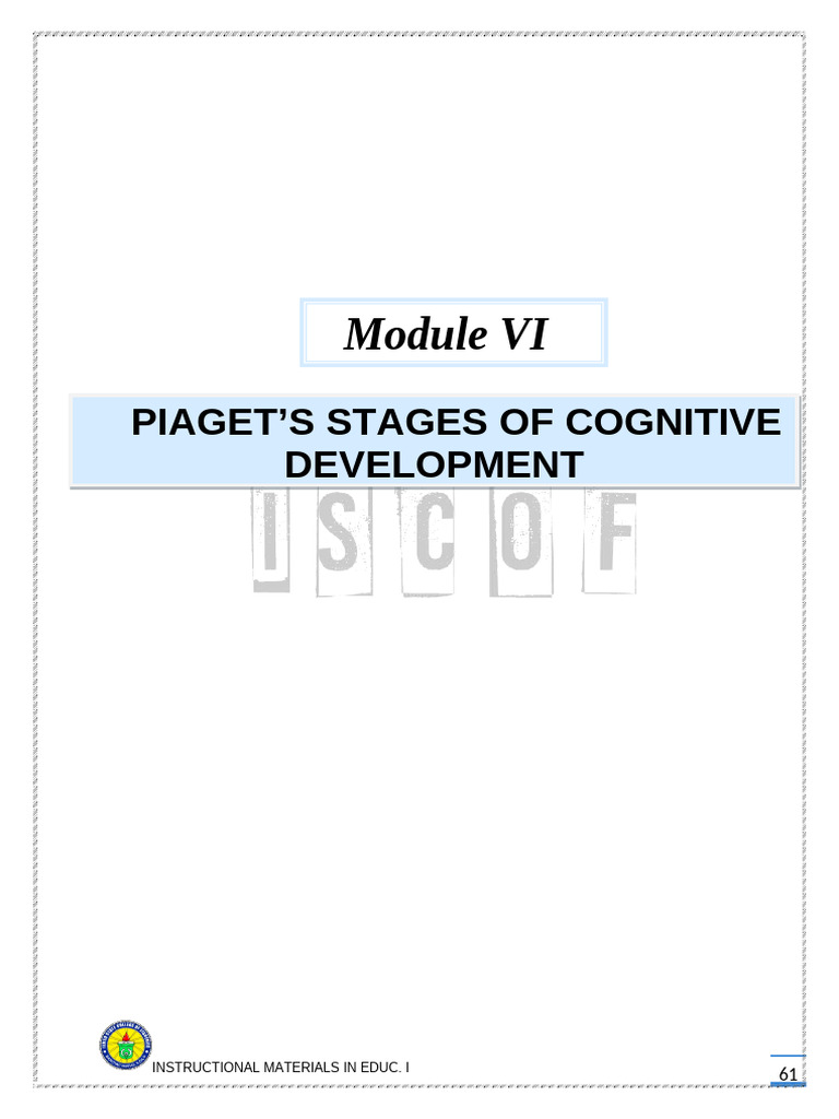 Educ-1-Module-6 | PDF | Cognitive Development | Reason