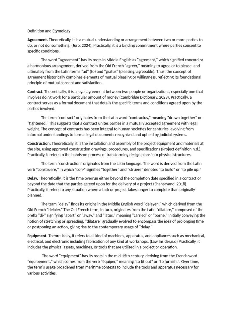 Definition and Etymology | PDF | Concrete | Word