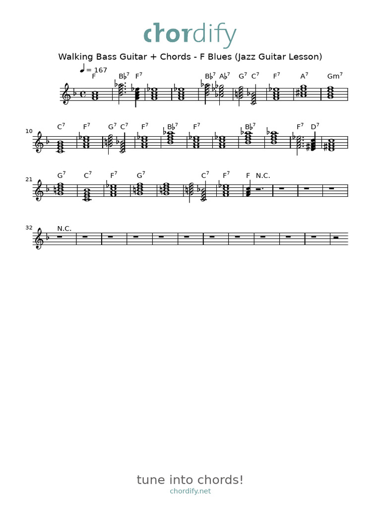 Chordify Walking-Bass-Guitar-Chords-F-Blues-Jazz-Guitar-Lesson | PDF ...