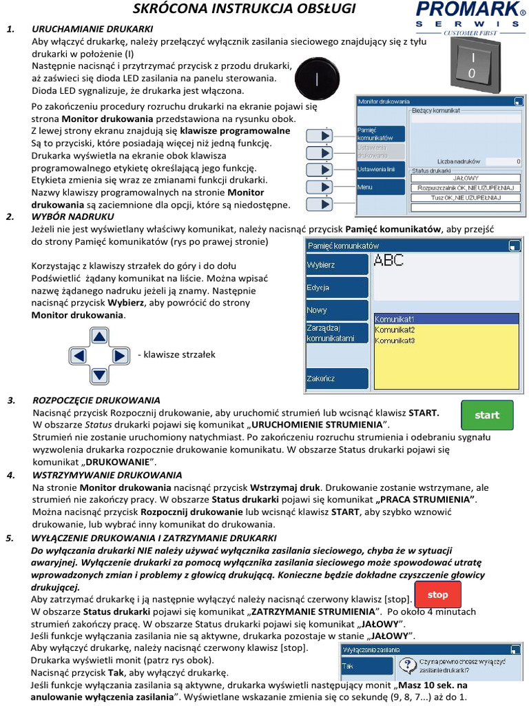 Linx 7300 7900 - Skrocona Instrukcja Obslugi | PDF