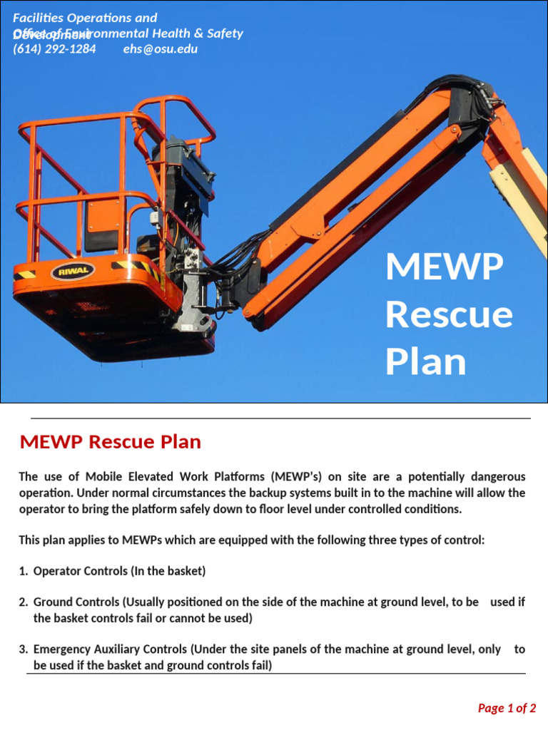 MEWP Emergency Rescue Procedures | PDF