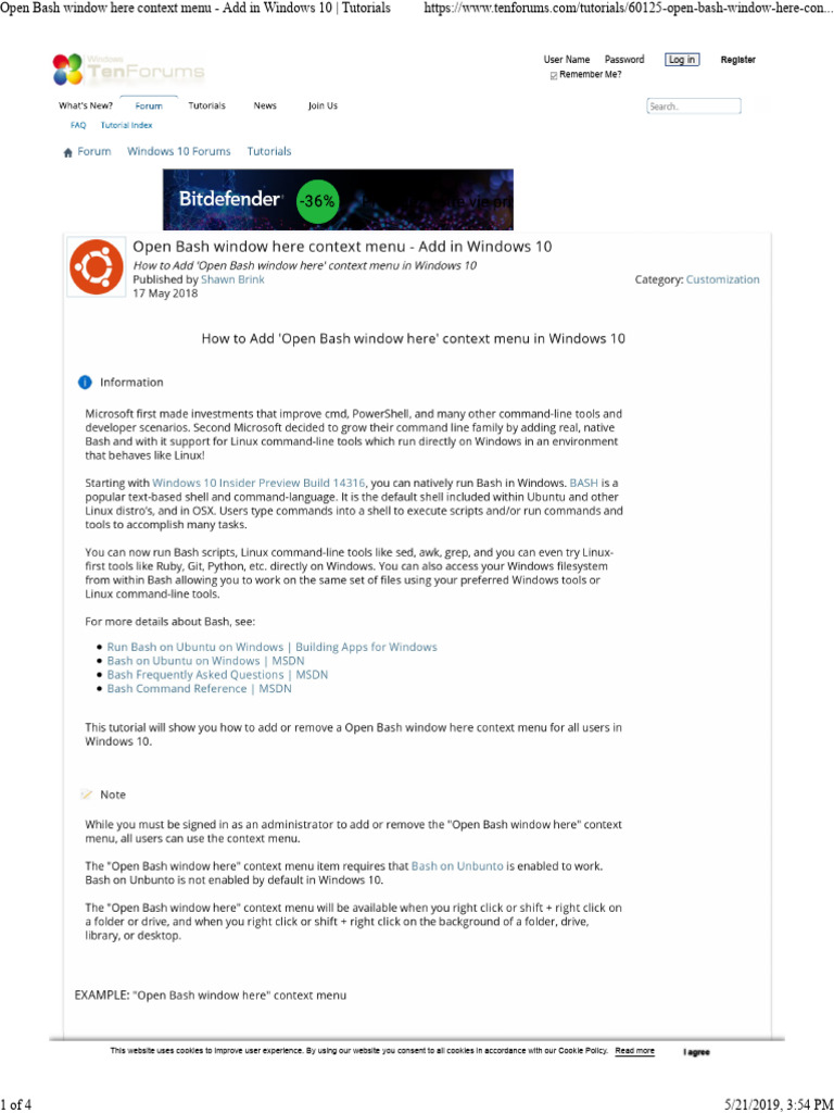 Infos - Open Bash Window Here | PDF | Http Cookie | Windows 10