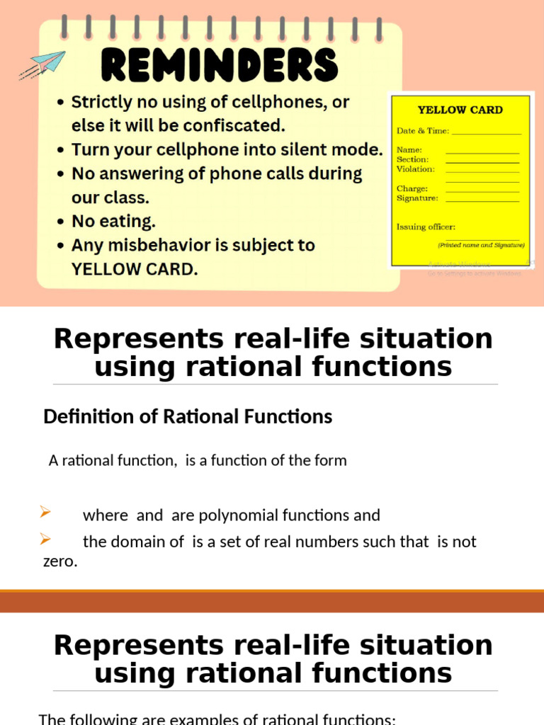 L7 Represents Real Life Situation Using Rational Functions | PDF | Function (Mathematics ...