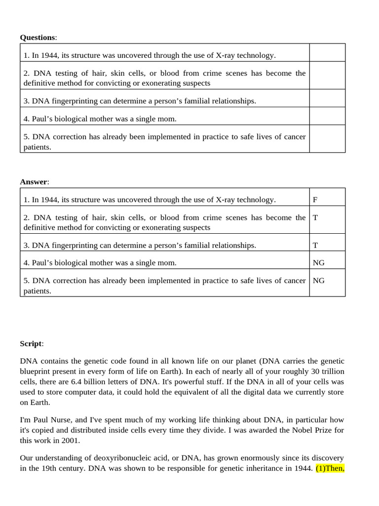 homework day 1 | PDF | Dna | Dna Profiling