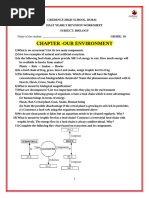 Class 10 Our Environment PYQs Worksheet | PDF | Food Web | Ecosystem