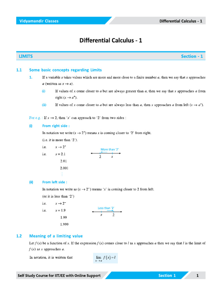 Differential Calculus - 1 - Module | PDF