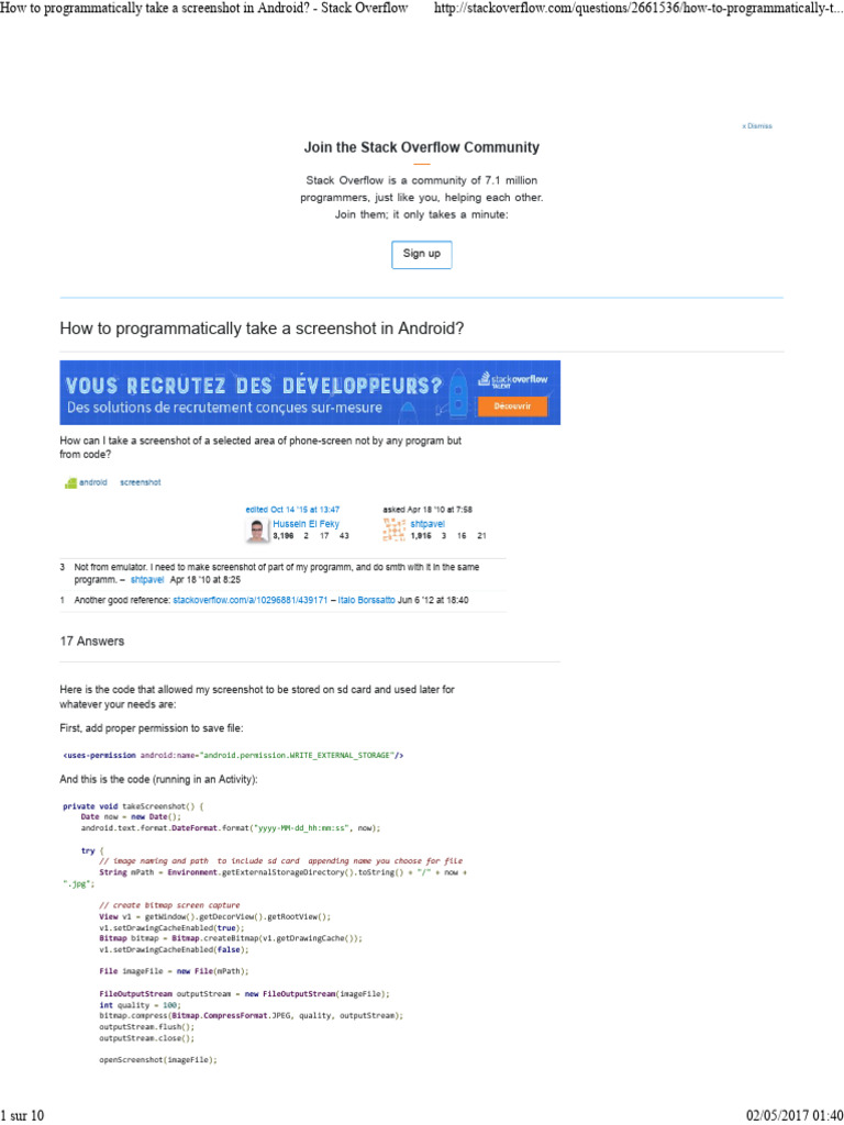 How To Programmatically Take A Screenshot in Android | PDF | Mobile App | Android (Operating System)