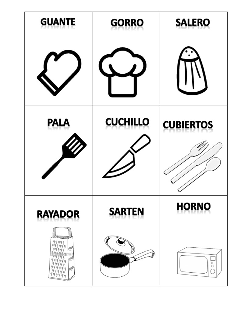 Tarjetas de Loteria Cocina | PDF