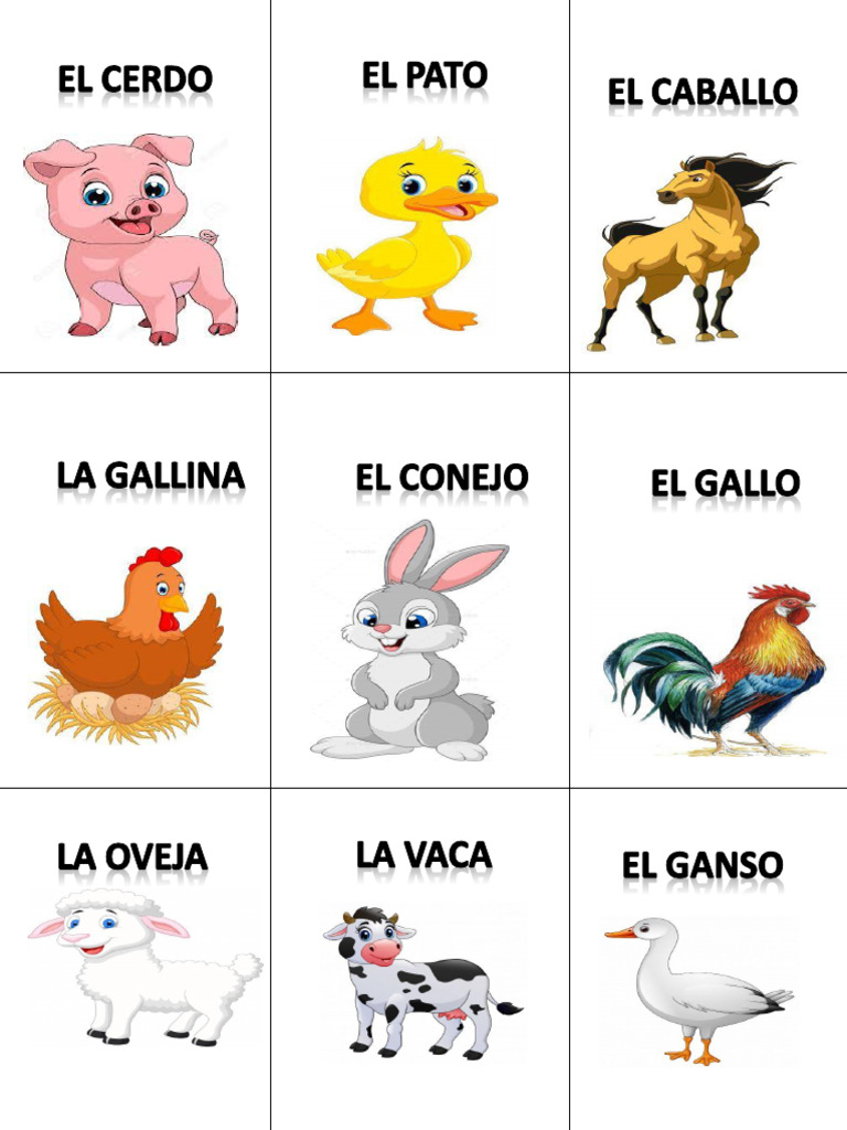 Loteria de Animales de La Granja | PDF