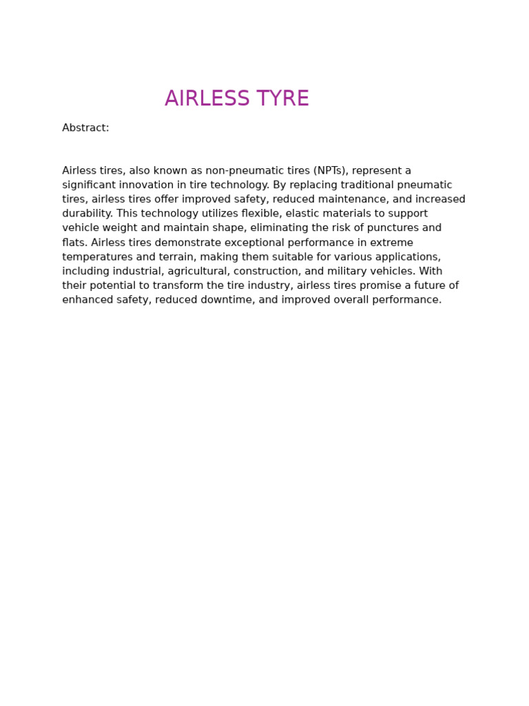 Airless Tyre | PDF