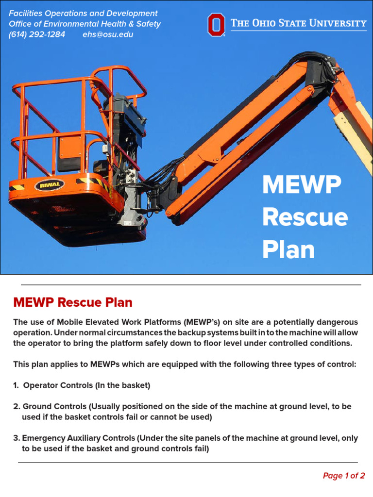 MEWP Emergency Rescue Procedures | PDF