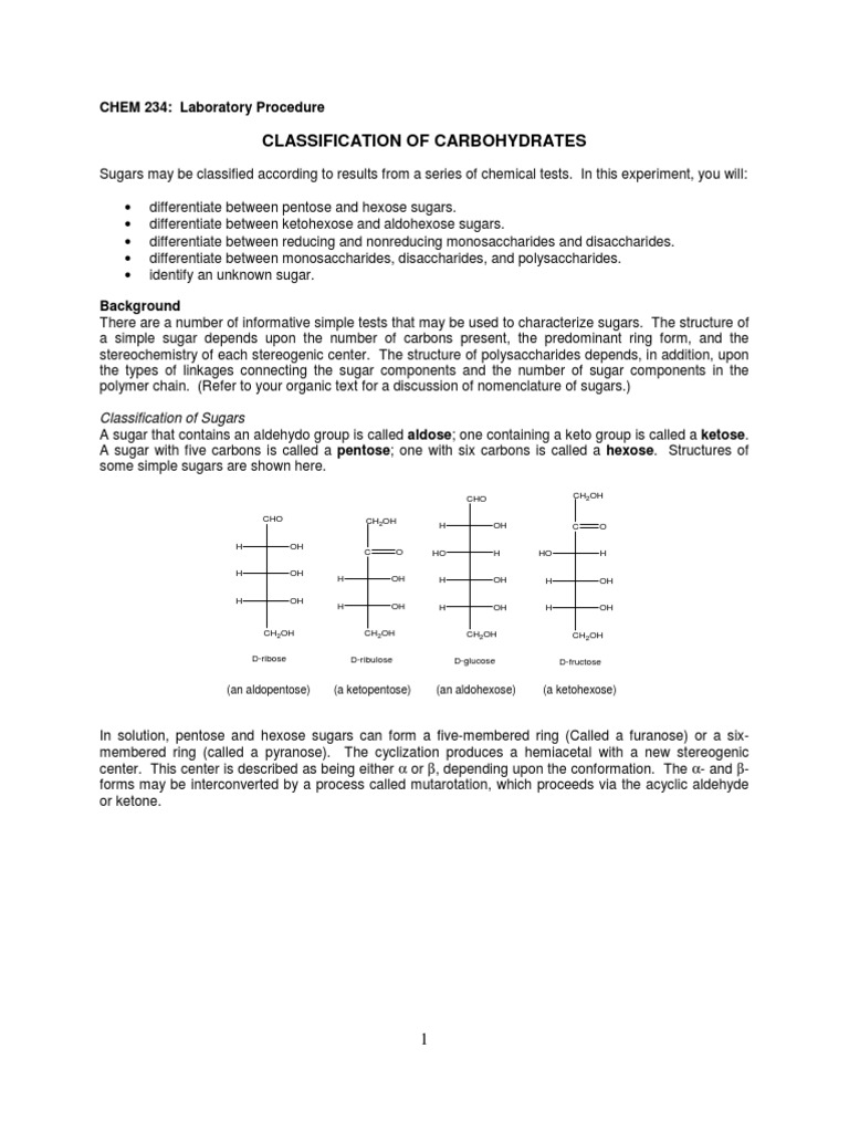 07 Carbohydrate Lab | PDF | Carbohydrates | Glucose