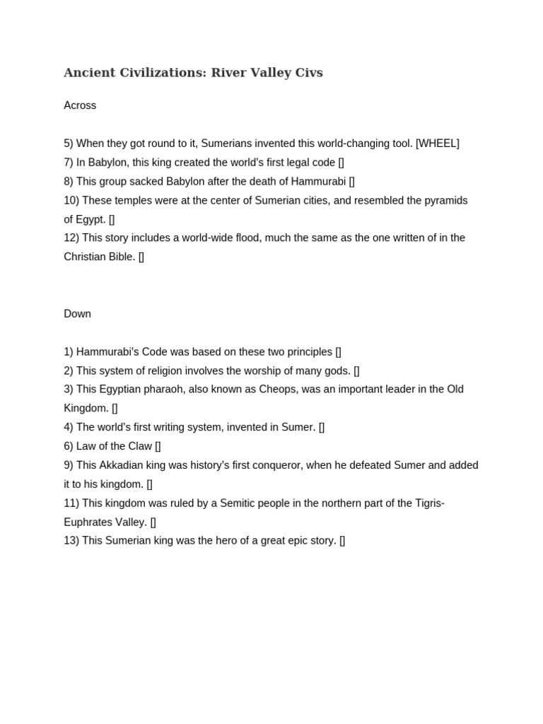 Ancient Civilization1PUZZLE | PDF